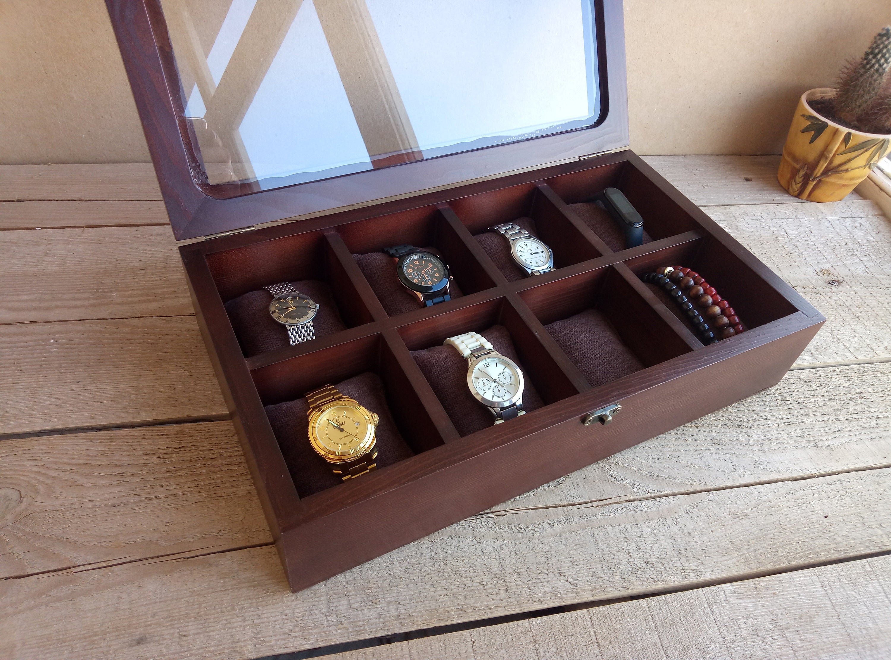 Watch Box 8 Compartment Watch Box Gifts for Men Watch | Etsy
