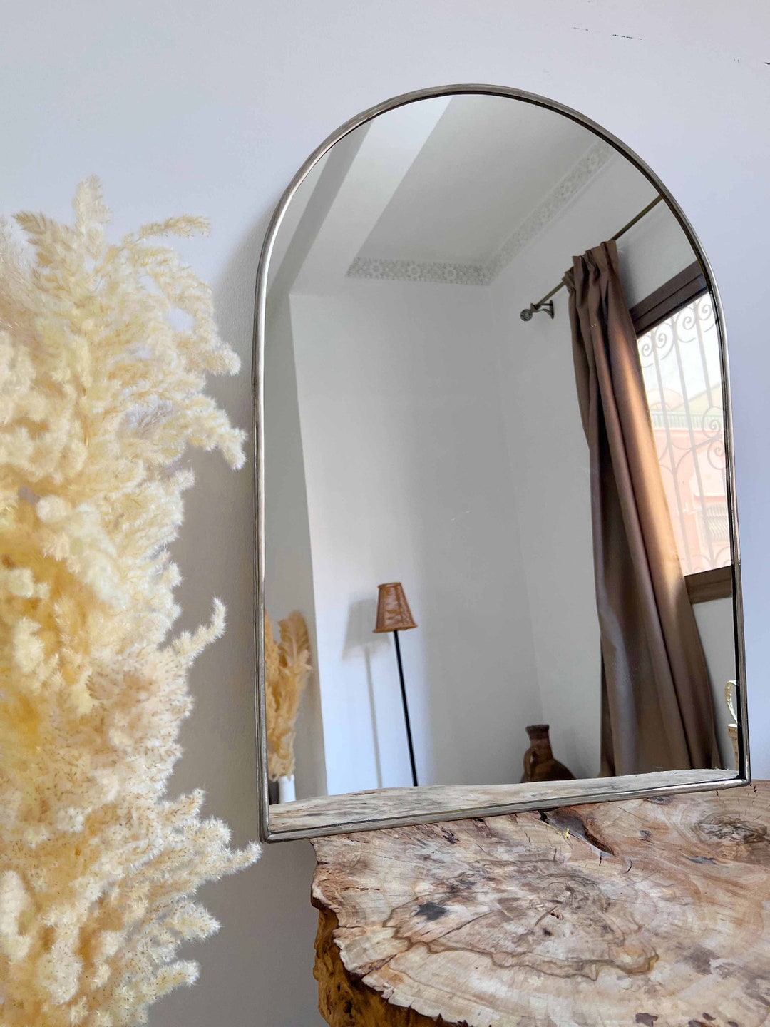 Silver Arch Mirror Antique Brass Mirror Arch Mirror - Etsy