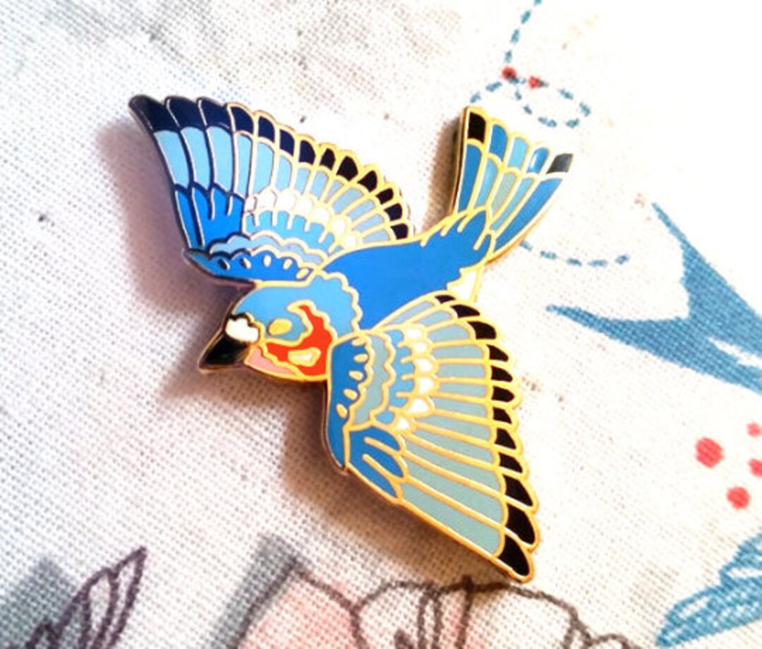 Hard Enamel Pin Bluebird of Happiness Something Blue Unique - Etsy