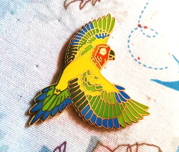 Hard Enamel Pin Pet Parrot Sun Conure Lapel Pin Badge Unique | Etsy