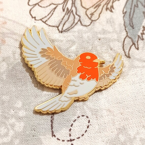Hard Enamel Pin British Robin Lapel Brooch Garden Bird | Etsy