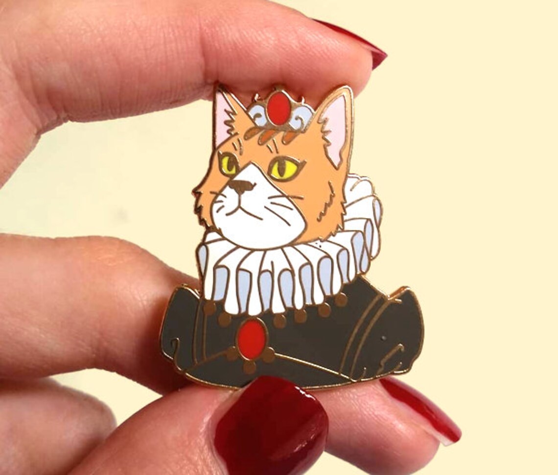 Hard Enamel Pin Ginger Cat Lapel Pin Queen Elizabeth Brooch - Etsy