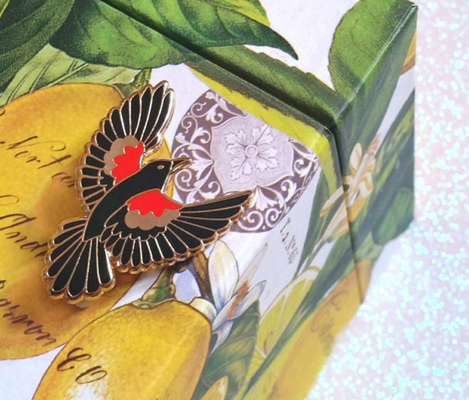 Hard Enamel Pin Red Winged Blackbird Animal Brooch Bird - Etsy