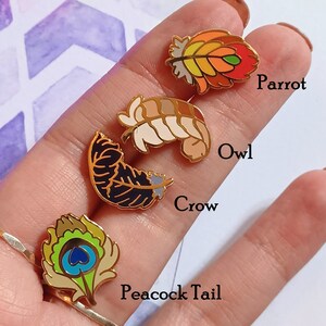 SET OF FOUR Mini Board Filler Pins Small Feather Brooch Set - Etsy