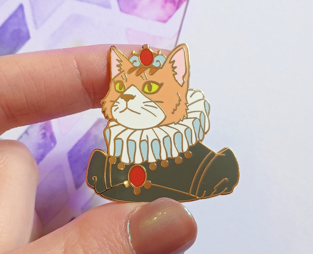 Hard Enamel Pin, Ginger Cat Lapel Pin, Queen Elizabeth Brooch, Unique ...