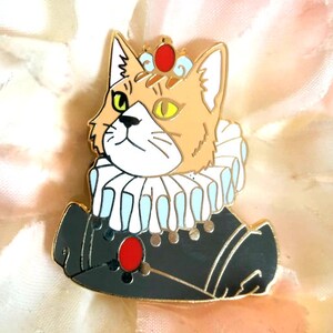 Hard Enamel Pin, Ginger Cat Lapel Pin, Queen Elizabeth Brooch, Unique ...