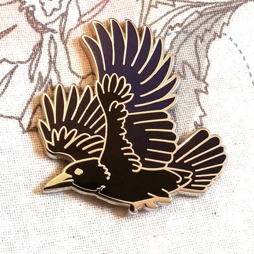 Crow Soft Enamel Pin | Etsy