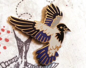 Raven Enamel Pin | Etsy