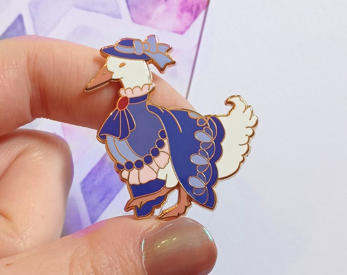 Hard Enamel Pin, Fancy Duck Costume Pin, Gold Plated Bird Brooch, Cute ...