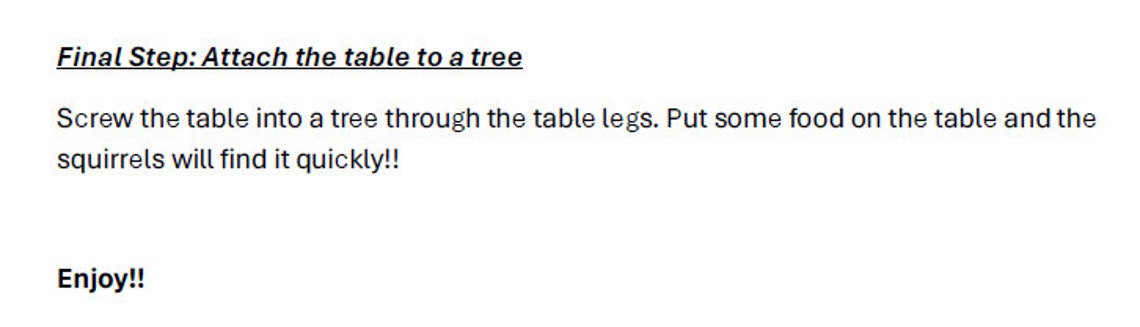 DIY Squirrel Picnic Table Feeder Plans PDF, Critter Table, Pet Buffet ...