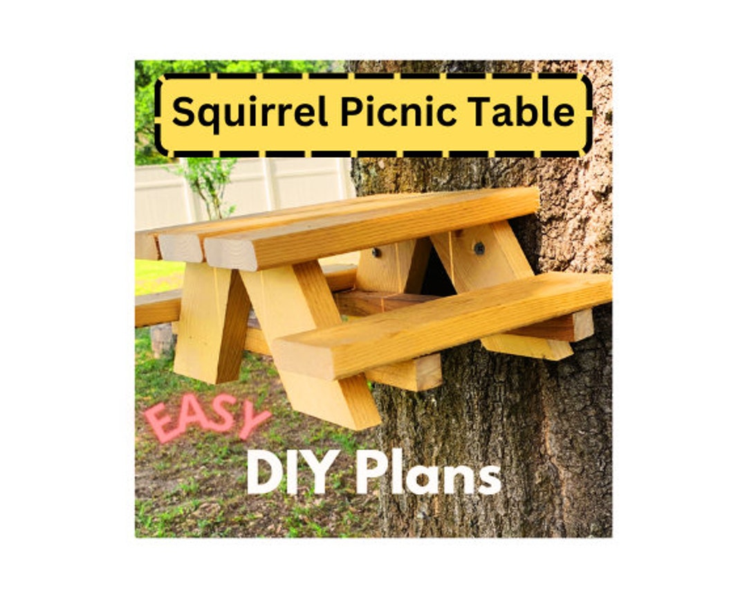 DIY Squirrel Picnic Table Feeder Plans PDF, Critter Table, Pet Buffet ...