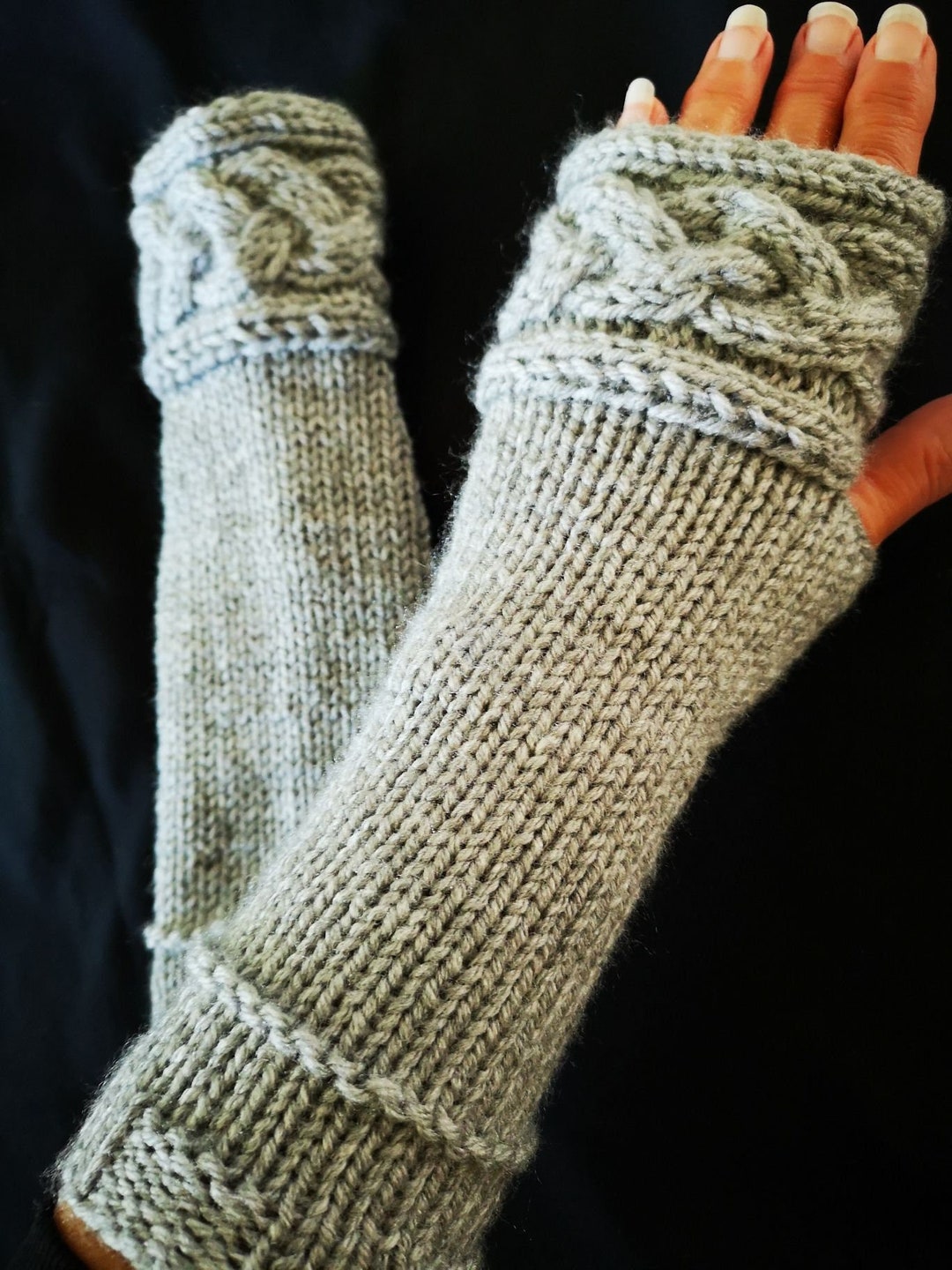 Handknit Outlander Style Braid Fingerless Texting Gloves - Etsy