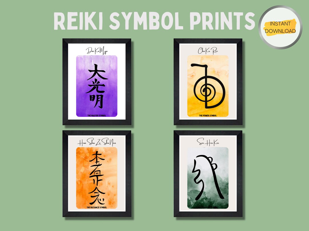 REIKI SYMBOLS / Digital Download / Wall Hanging for Spa Decor / Reiki ...