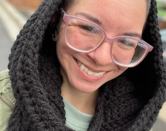 Sugar Plum Fairy Hooded Crochet Cowl, Crochet Hooded Scarf, XL Extra ...