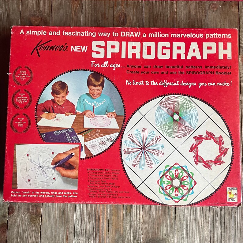 Kenner’s Spirograph Set No. 401 Vintage Pattern Drawing Wheels With 15 ...
