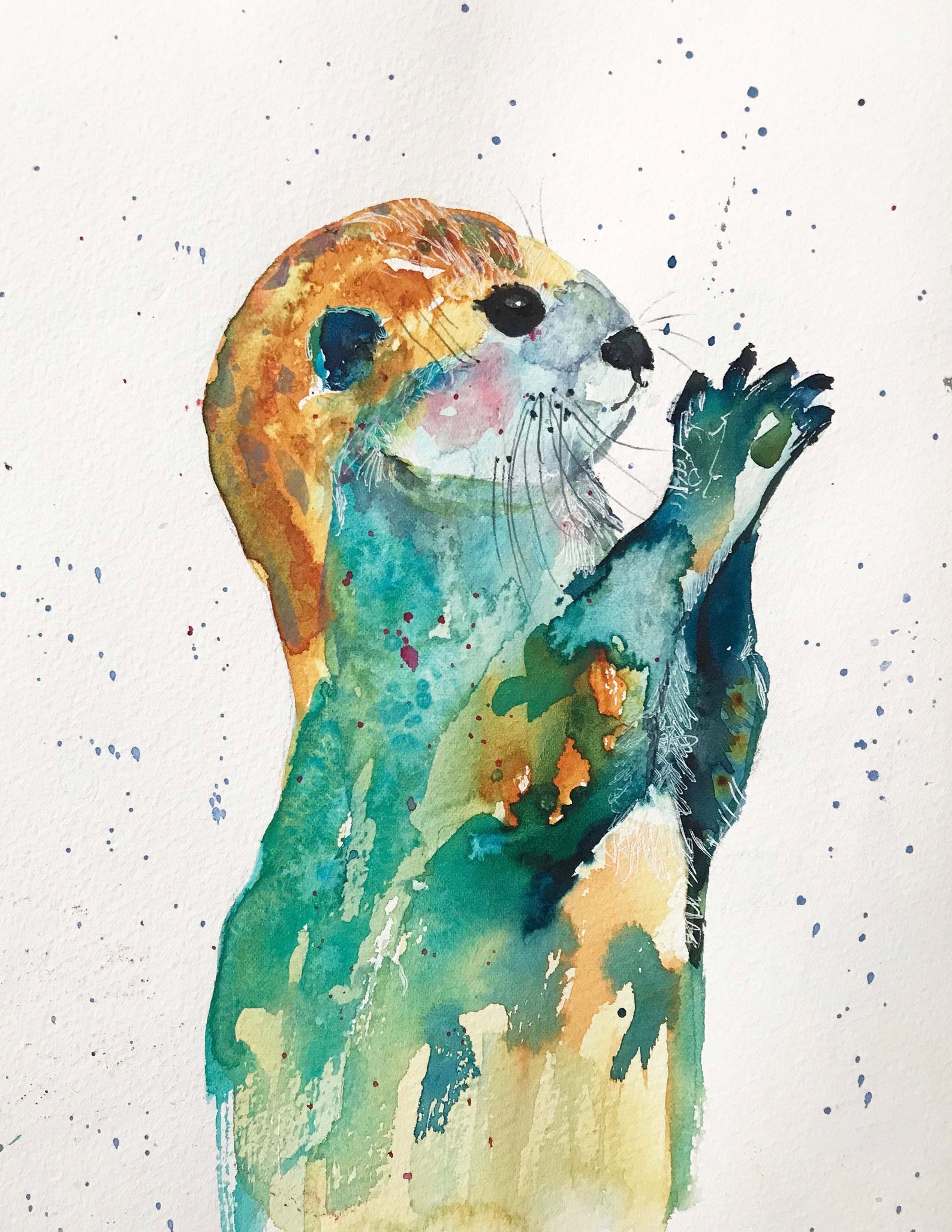 River Otter Otter Animal Art Watercolor Nursery Art | Etsy