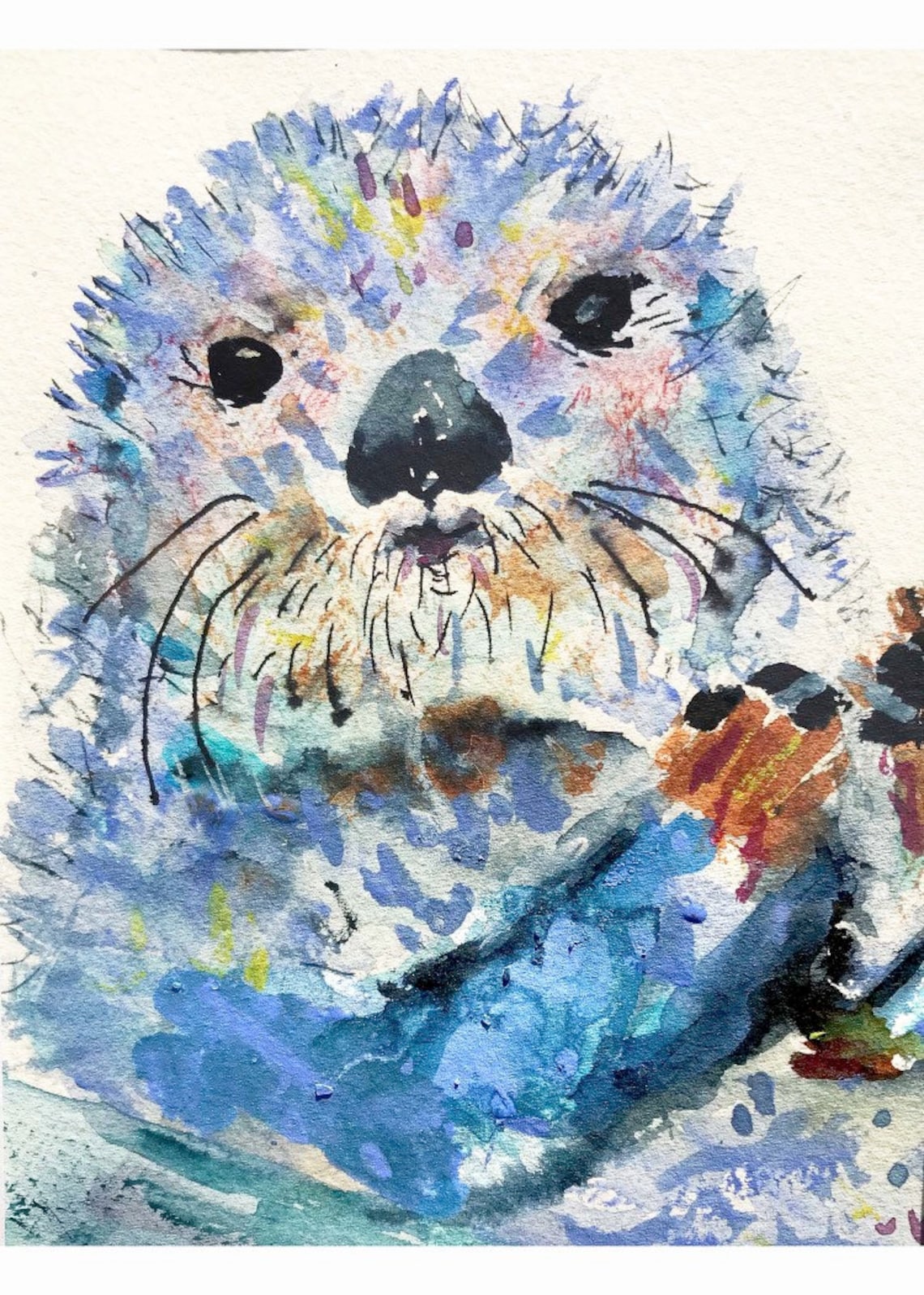 Otter Sea Otter Otter Painting Watercolor Giclee Otter | Etsy