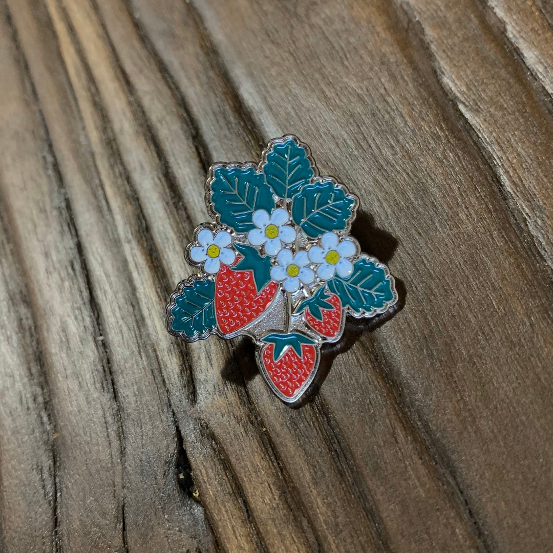 Original Strawberry Artwork Enamel Pin - Etsy