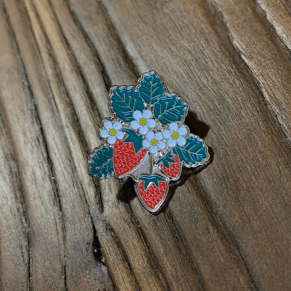Original Strawberry Artwork Enamel Pin | Etsy