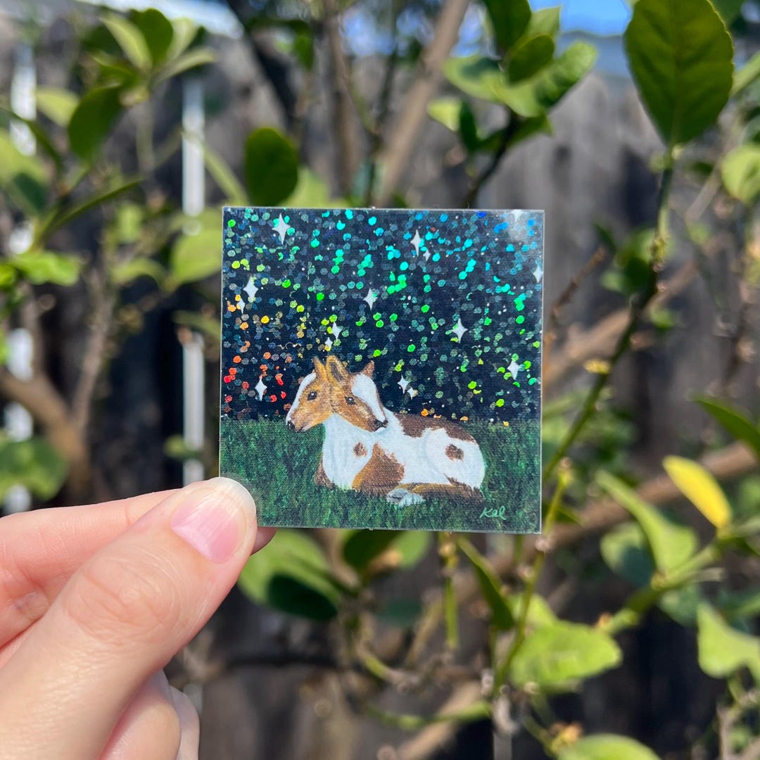Two Headed Calf Waterproof Vinyl Glitter Sticker - Etsy