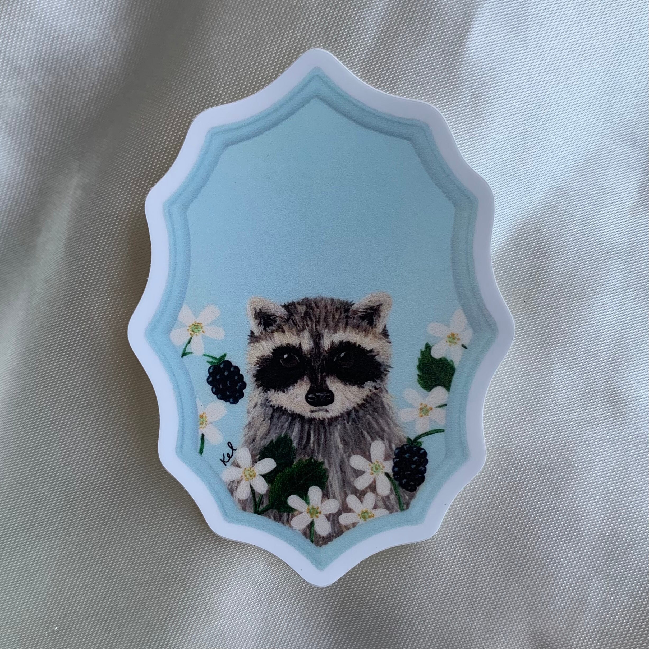 Mapache y moras silvestres Pegatina de vinilo impermeable - Etsy España