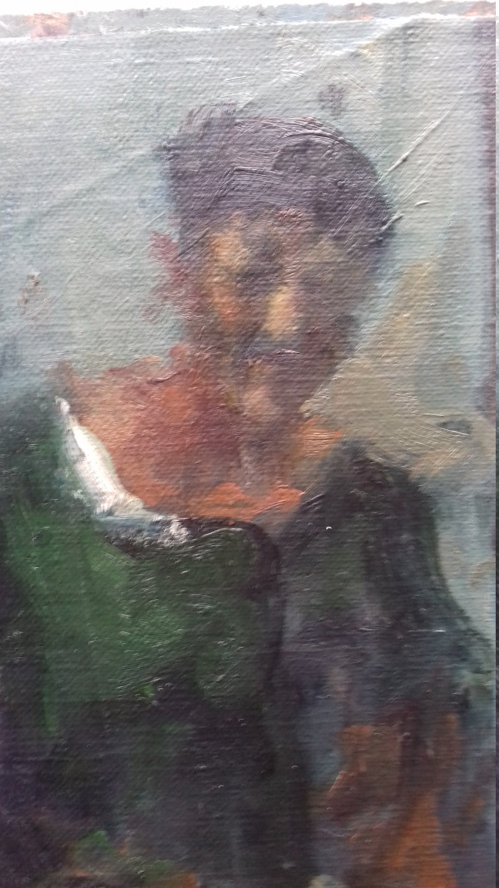 Self Portrait Painting in Oil Paint on Canvas Mounted on Board , From ...