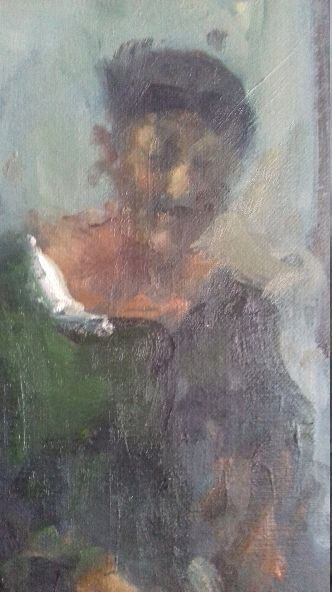 Self Portrait Painting in Oil Paint on Canvas Mounted on Board , From ...