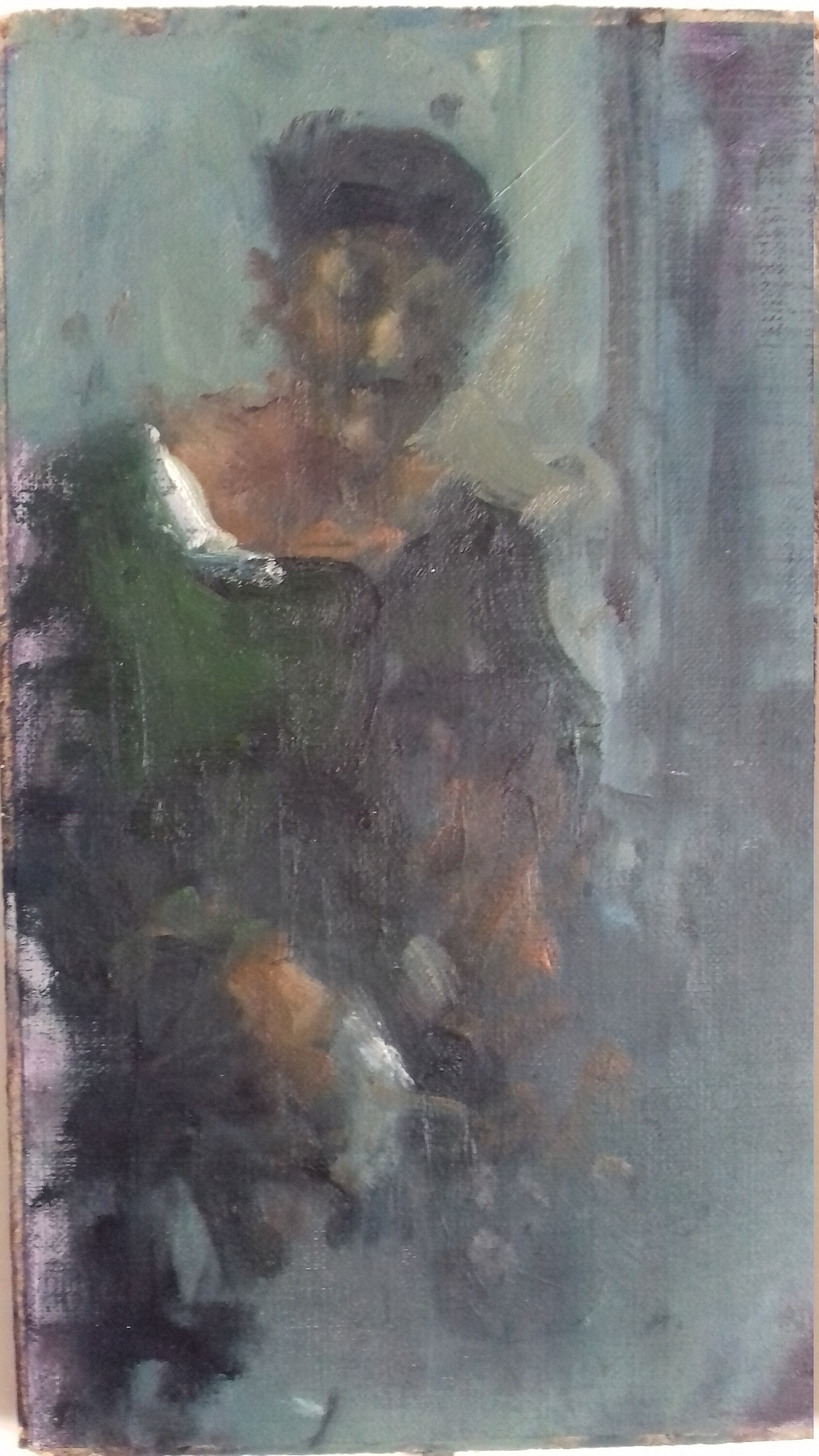 Self Portrait Painting in Oil Paint on Canvas Mounted on Board , From ...