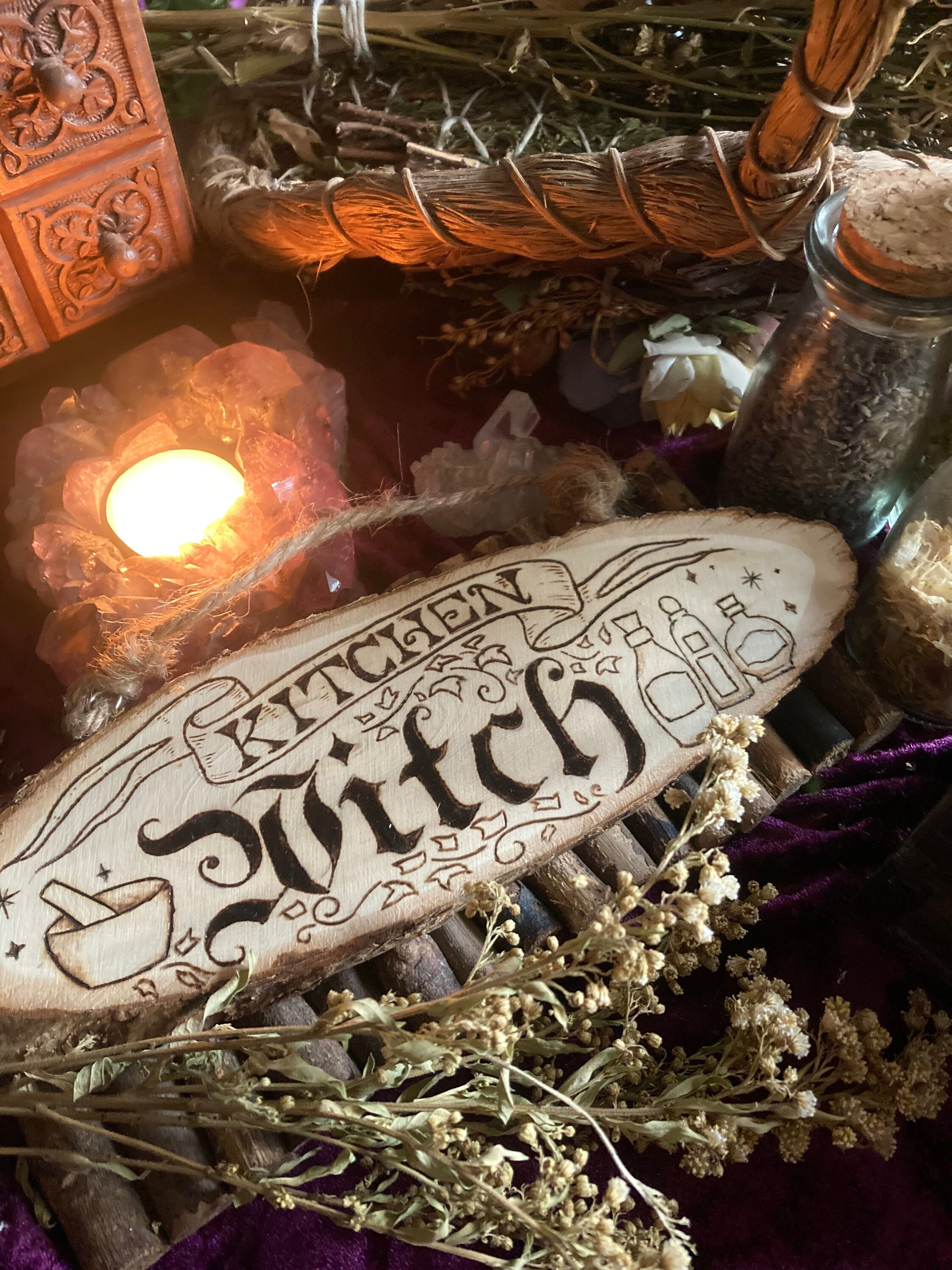 Kitchen Witch Sign, Kitchen Witch, Witch Wall Sign, Altar Sign, Pagan ...