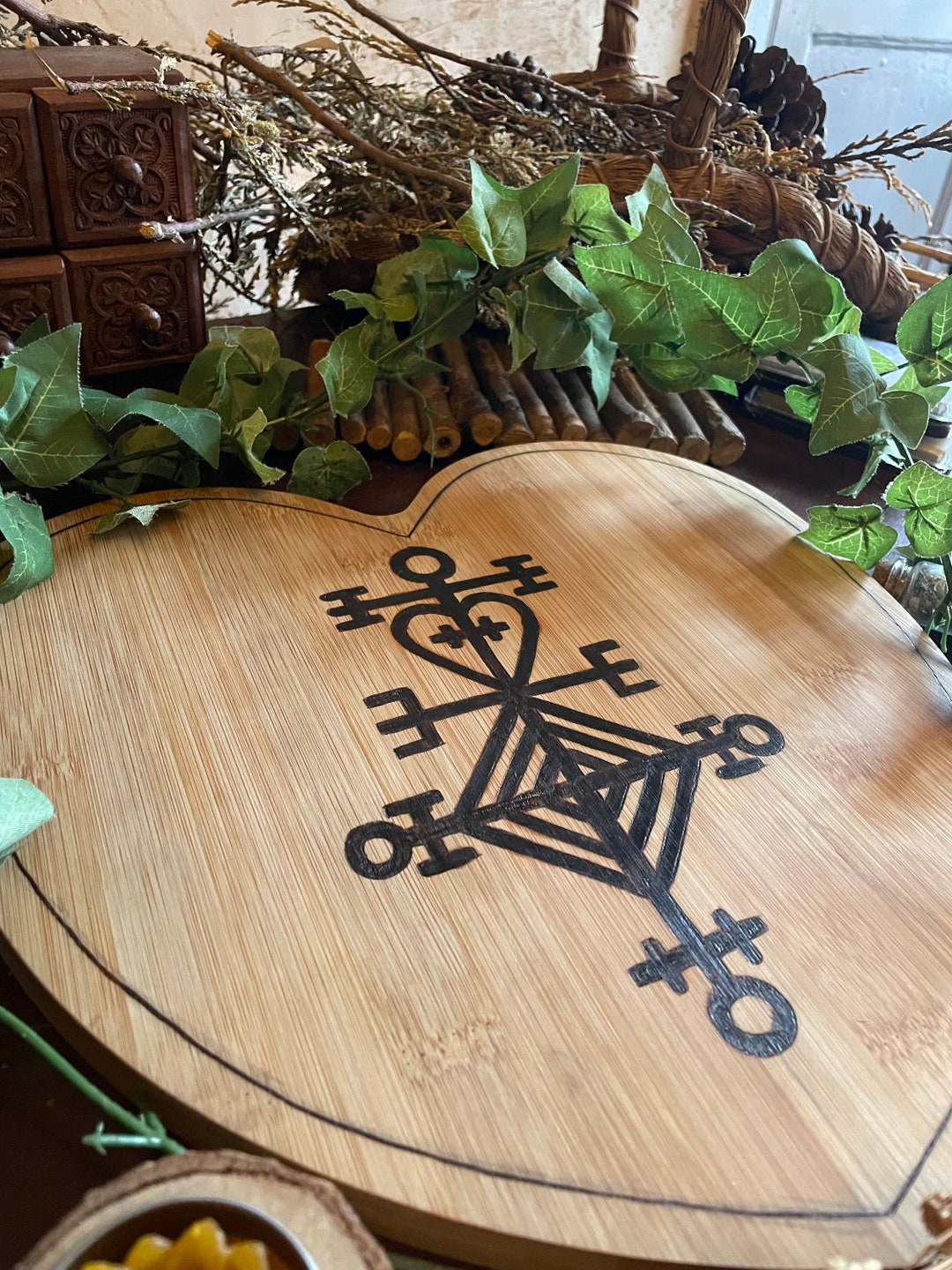 Love Sigil Chopping Board, Valentines Gift, Witch Chopping Board ...