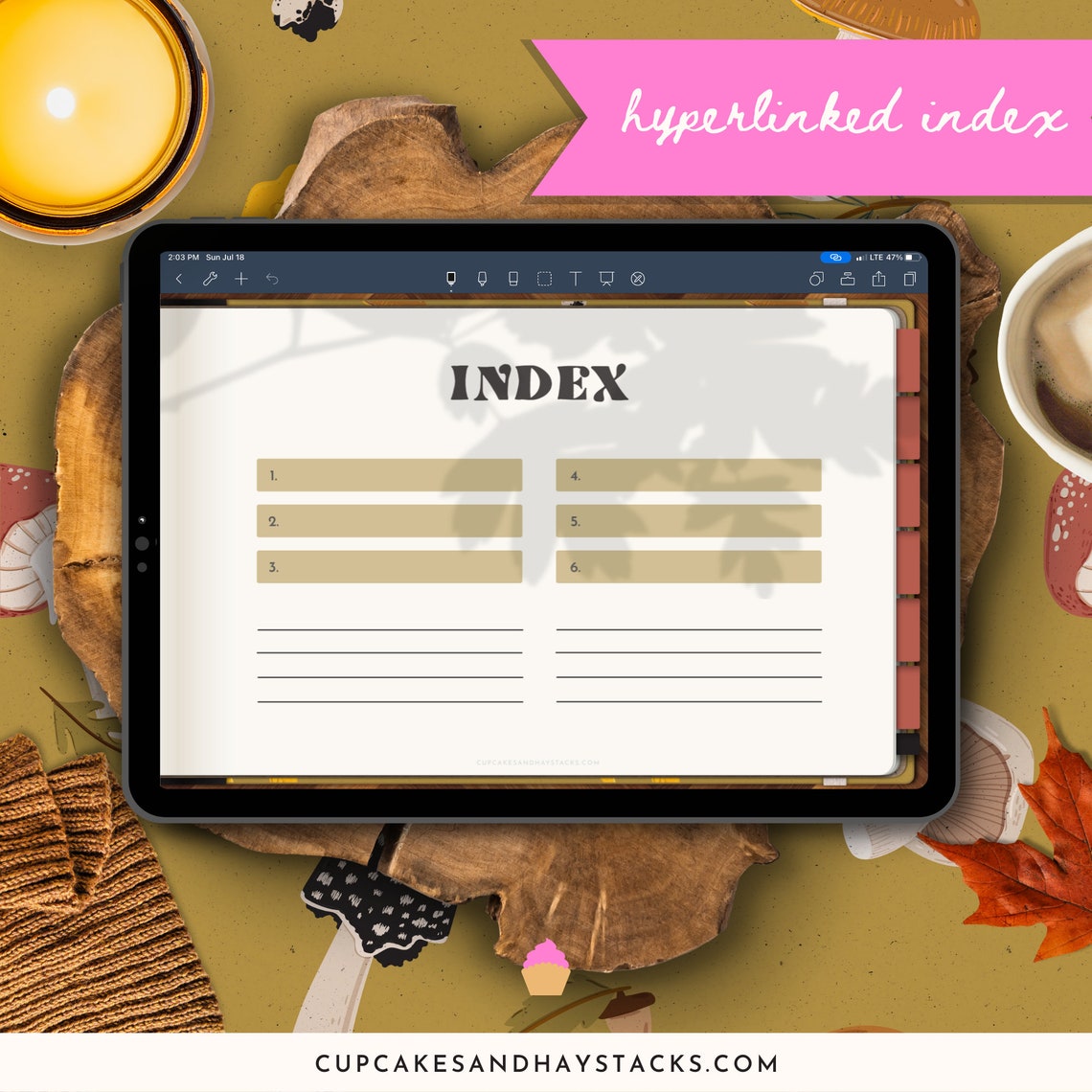 Digital Blank Notebook, Digital Journal, Autumn Notebook, Digital ...