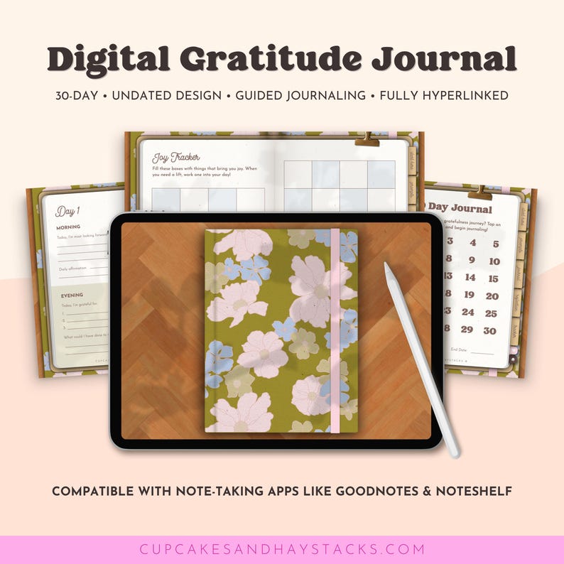 30-day Digital Gratitude Journal | Guided Digital Journal for Goodnotes ...