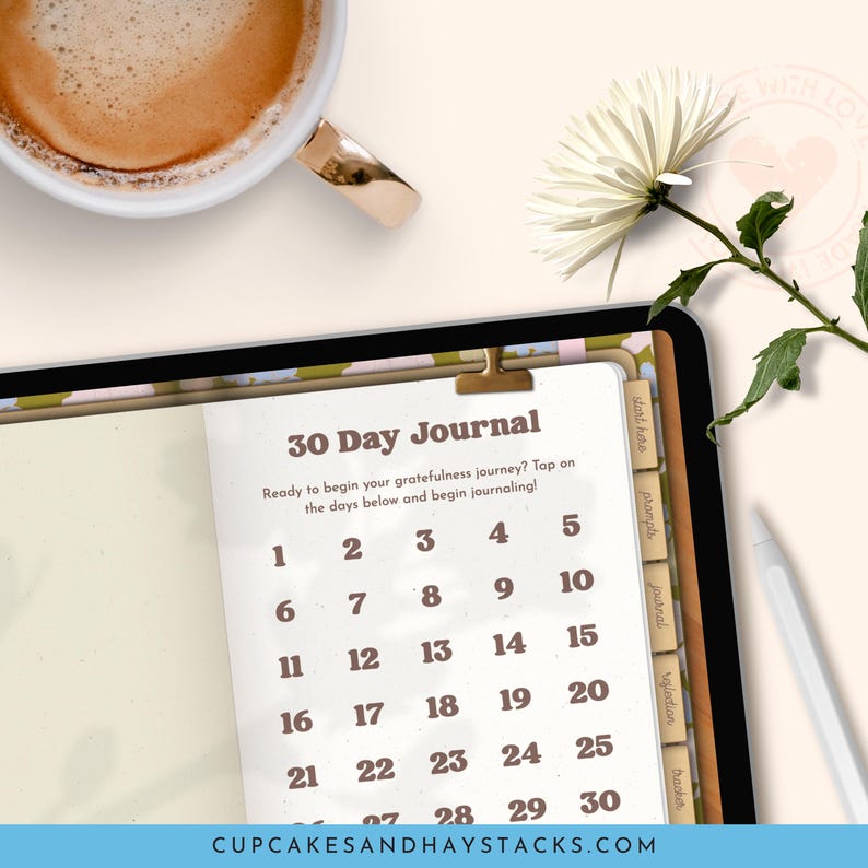 30-day Digital Gratitude Journal: Guided Prompts for Goodnotes ...