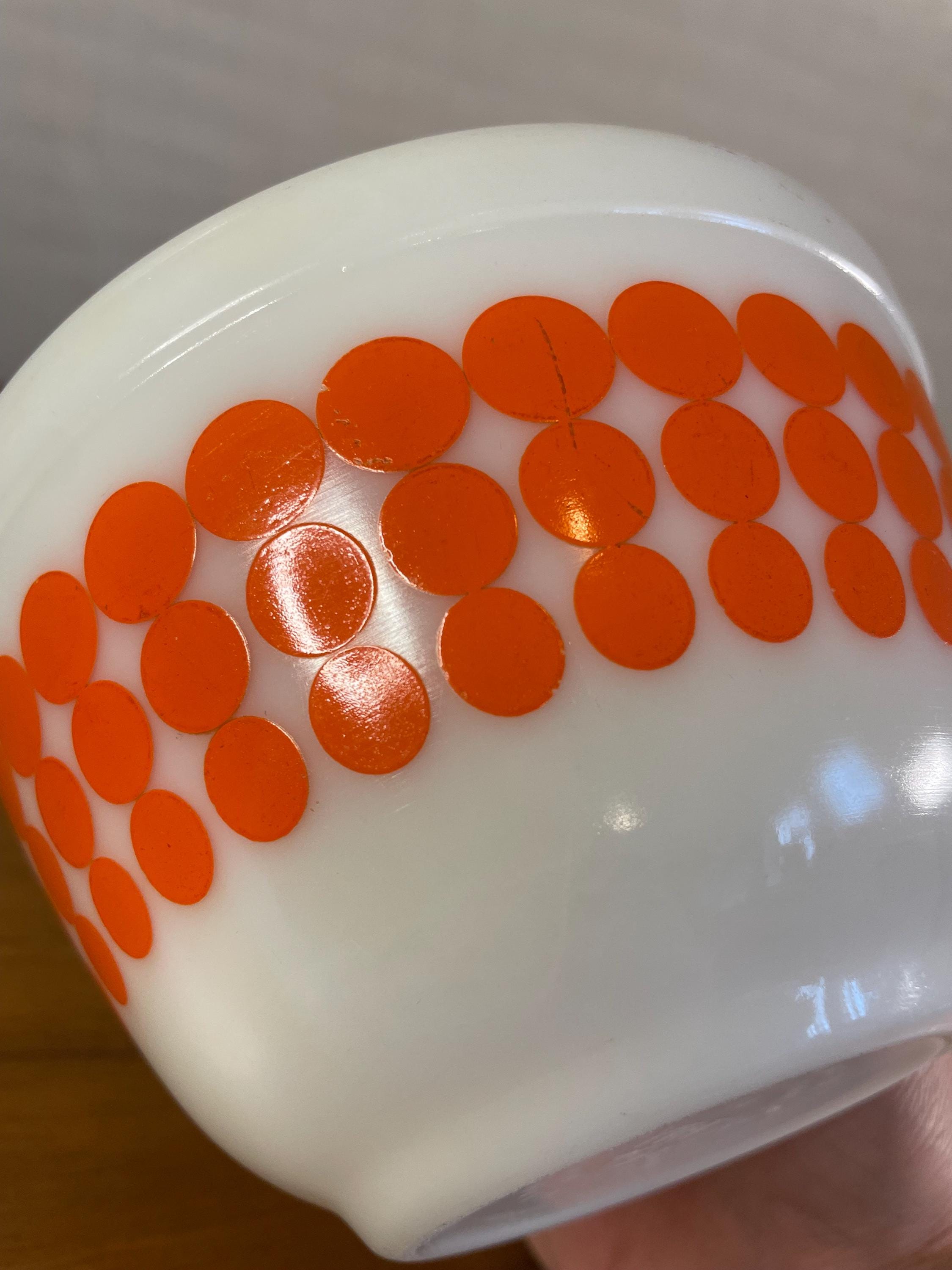 Pyrex Orange Dots Small Mixing Bowl - Etsy