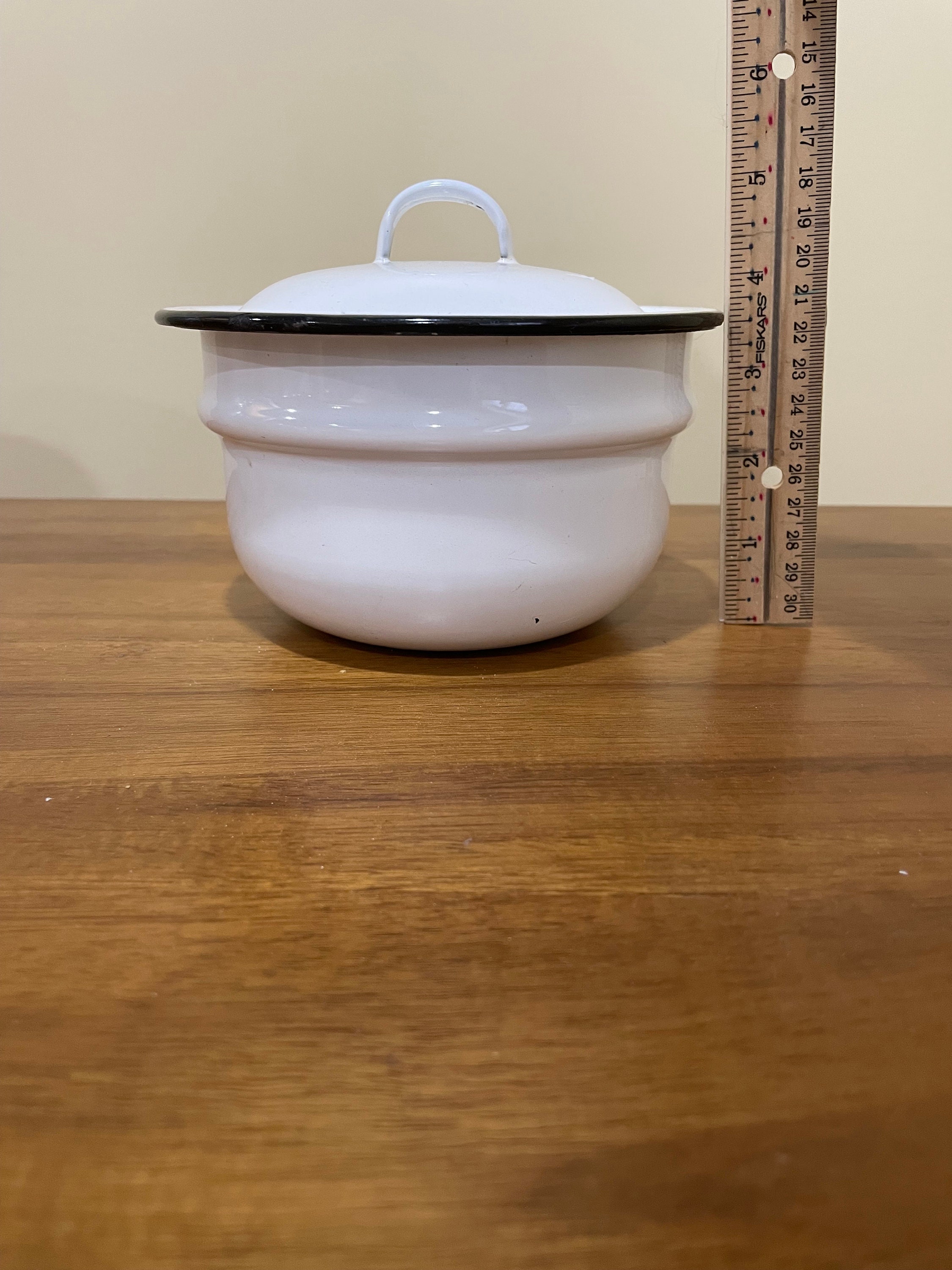 Round Enamel Container - Etsy