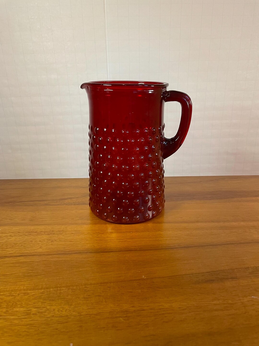 Red Hobnail Pitcher - Etsy