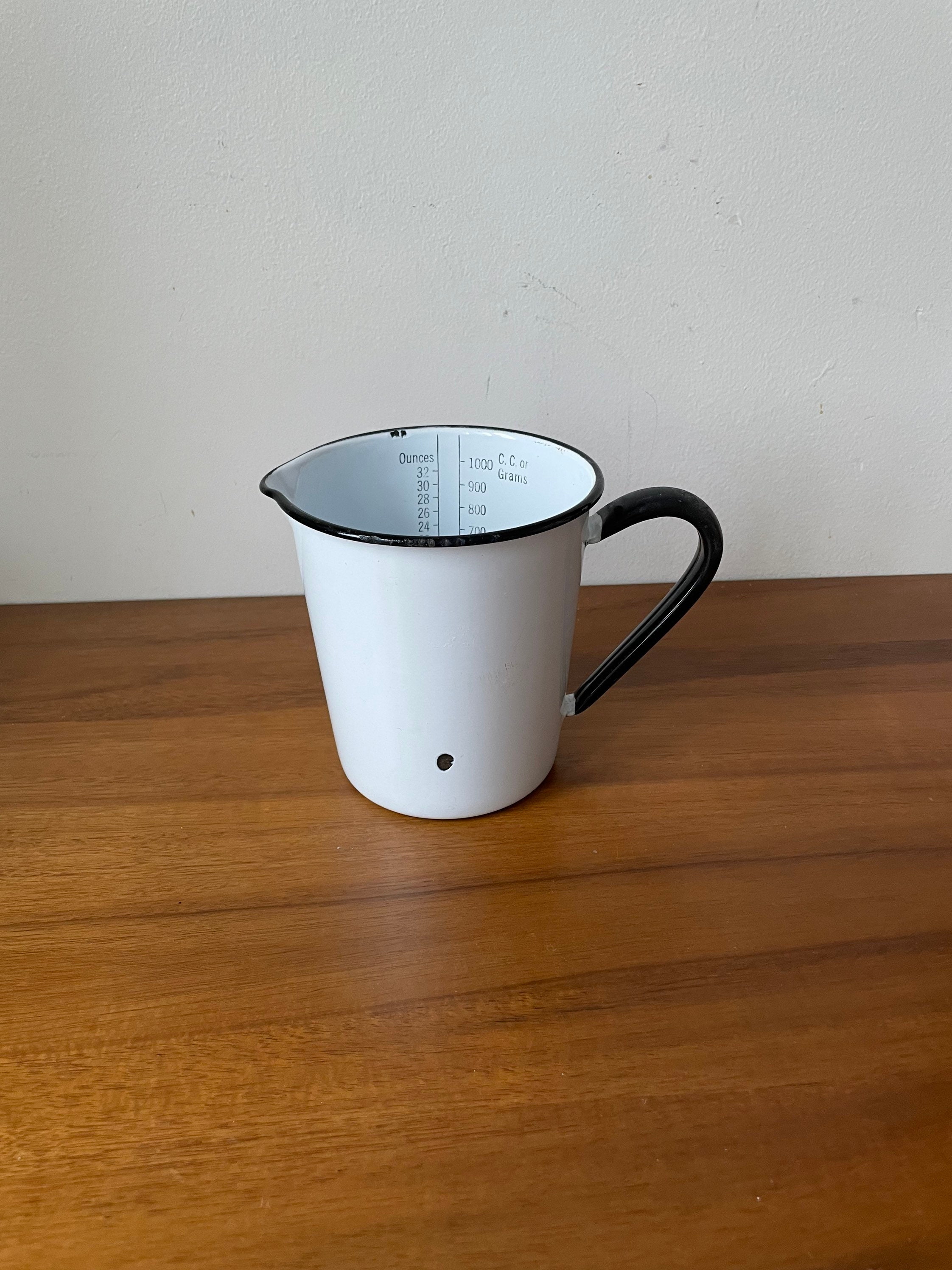 Vintage Enamel Measuring Pitcher - Etsy