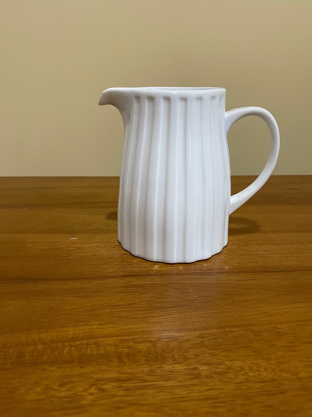 Small Ribbed Crate & Barrel Pitcher - Etsy