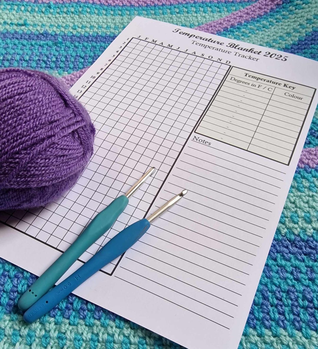 Temperature Blanket - Temperature Tracker Sheet Planner - Etsy