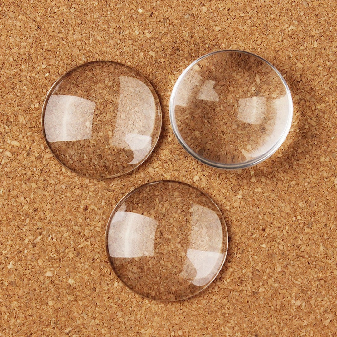 5pcs 30mm Round Transparent Glass Cabochon,tray Sticker,for Blank Tray ...