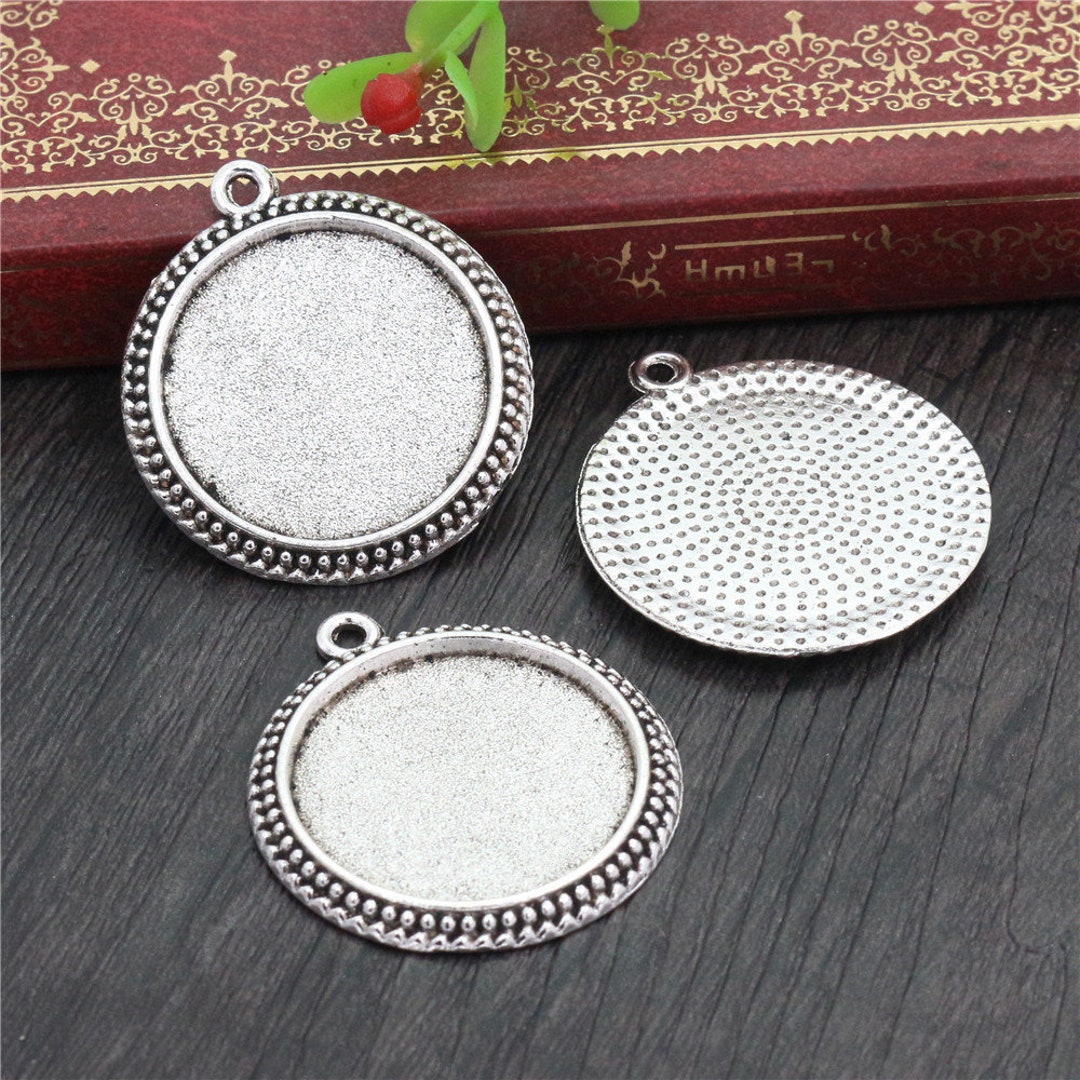 20pcs 1 Inch Round 6 Colors Pendant Trays,blank Pendant Bases,25mm ...
