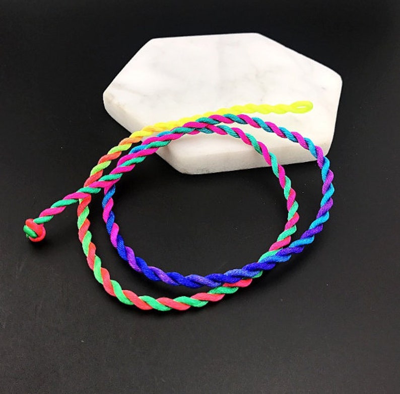 100pcs 20inches 3mm Rainbow/black/red Braided Silk Cord - Etsy