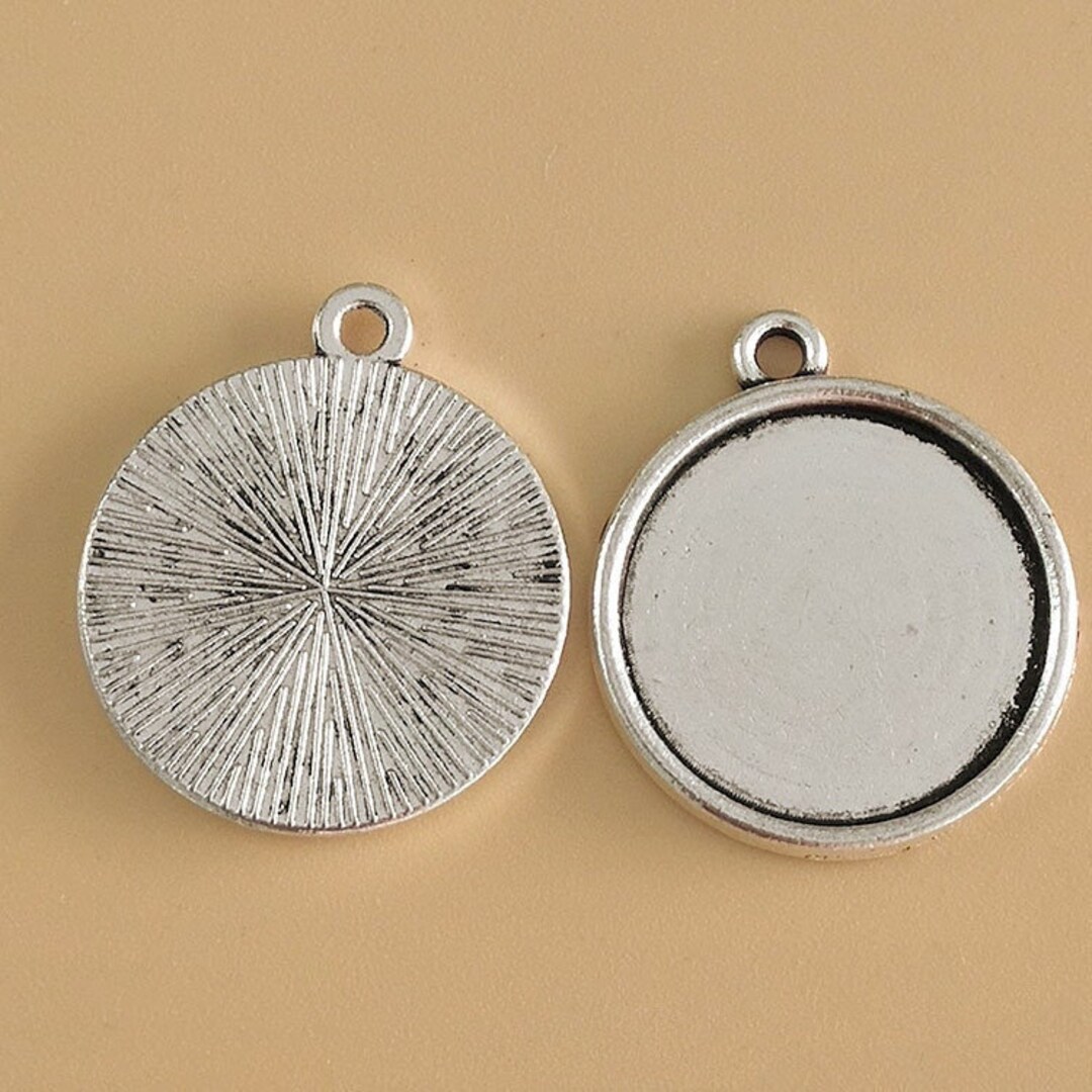 50pcs Round Antique Silver Tone/antique Bronze Pendant Trays,blank ...