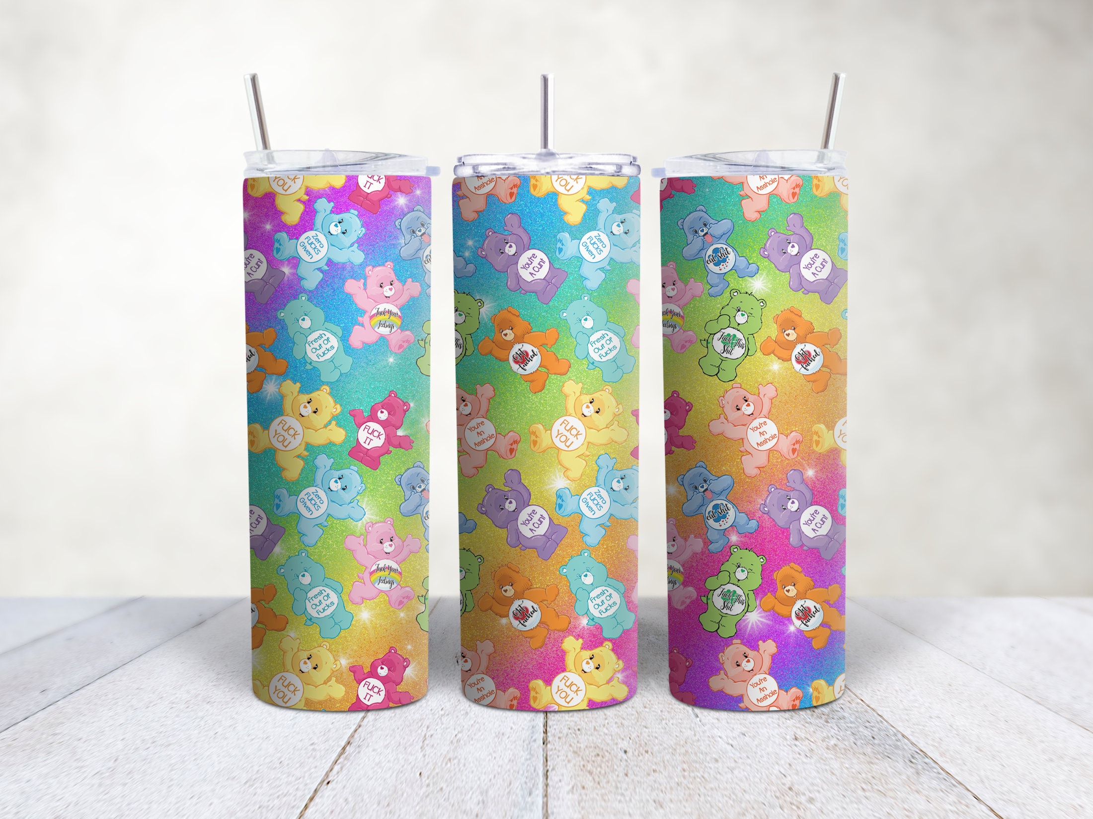 Swear Bears Sublimation 20oz Straight Tumbler Wrap - Etsy