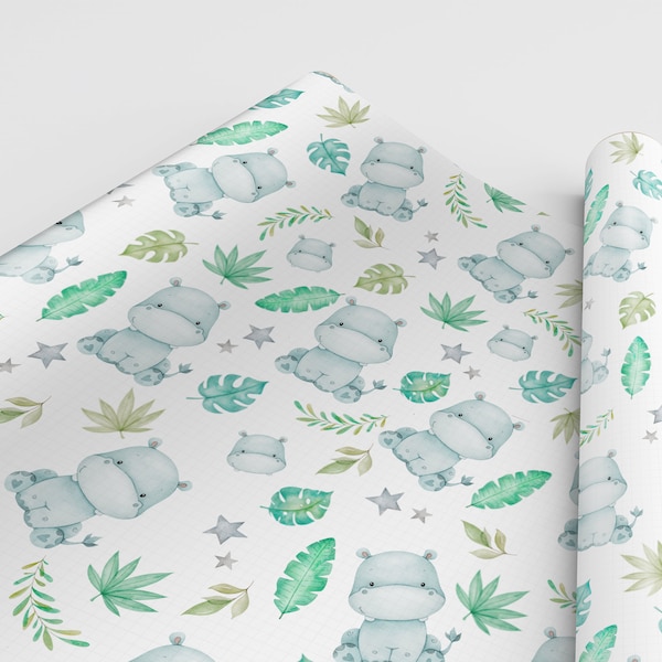 Hippo Watercolor - Etsy