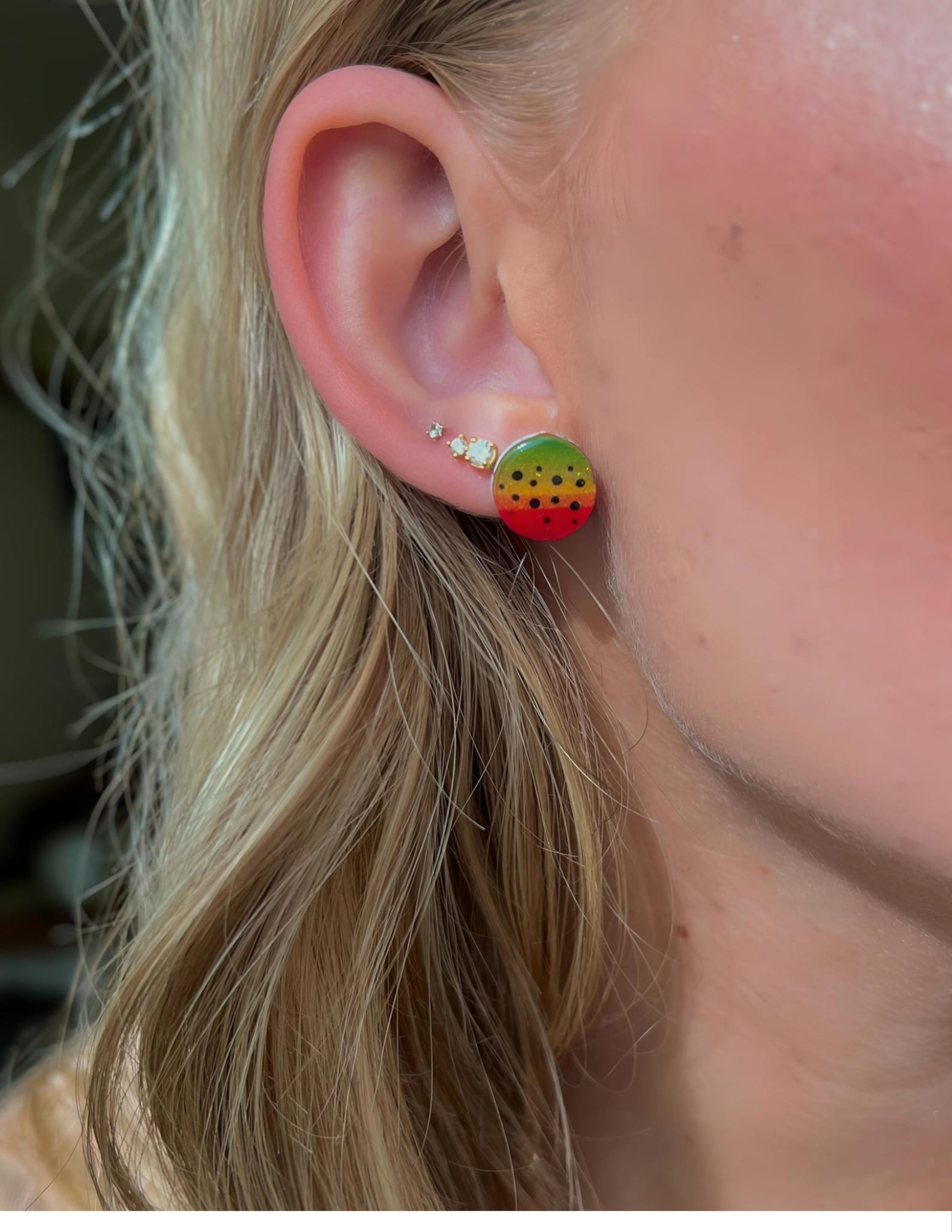 Handmade Polymer Clay Rainbow Trout Stud Earrings – Fly Fishing Jewelry ...