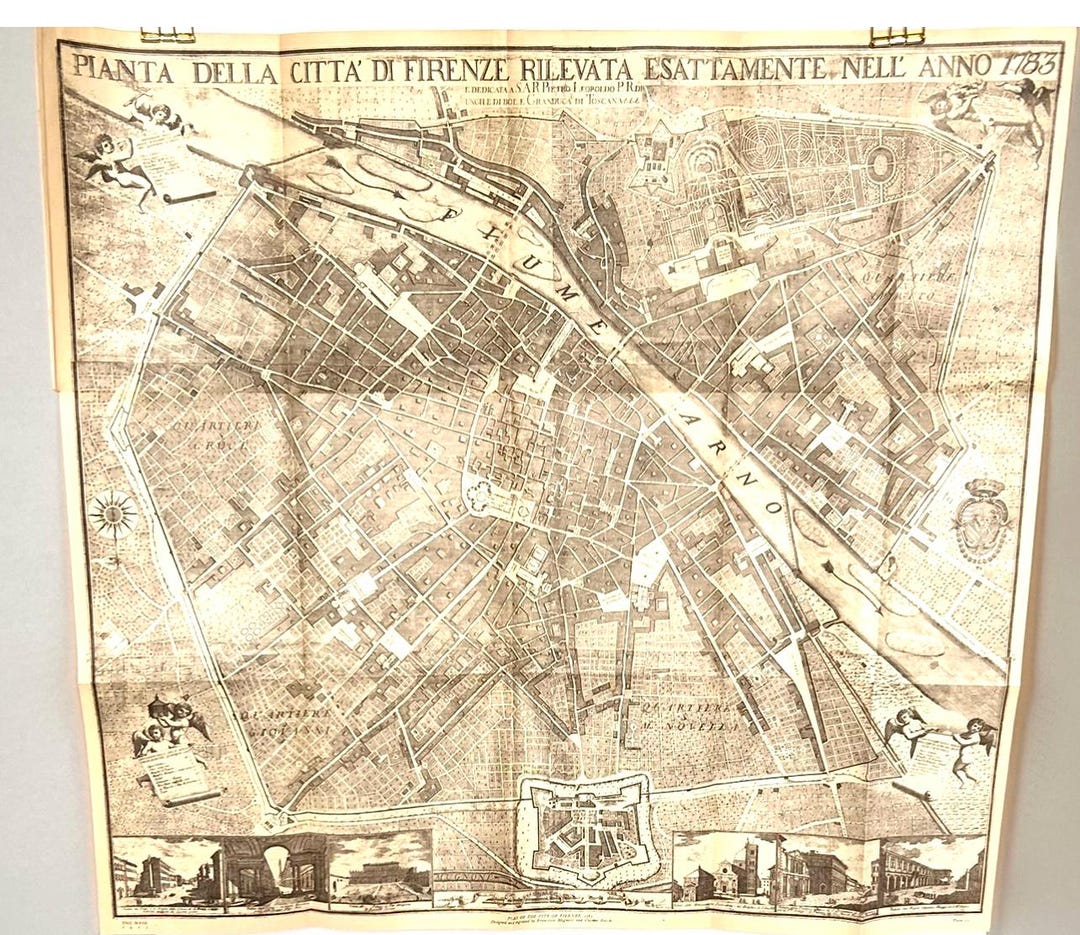 Map of Florence Italy Pianta Della Citta Di Firenze Rilevata ...