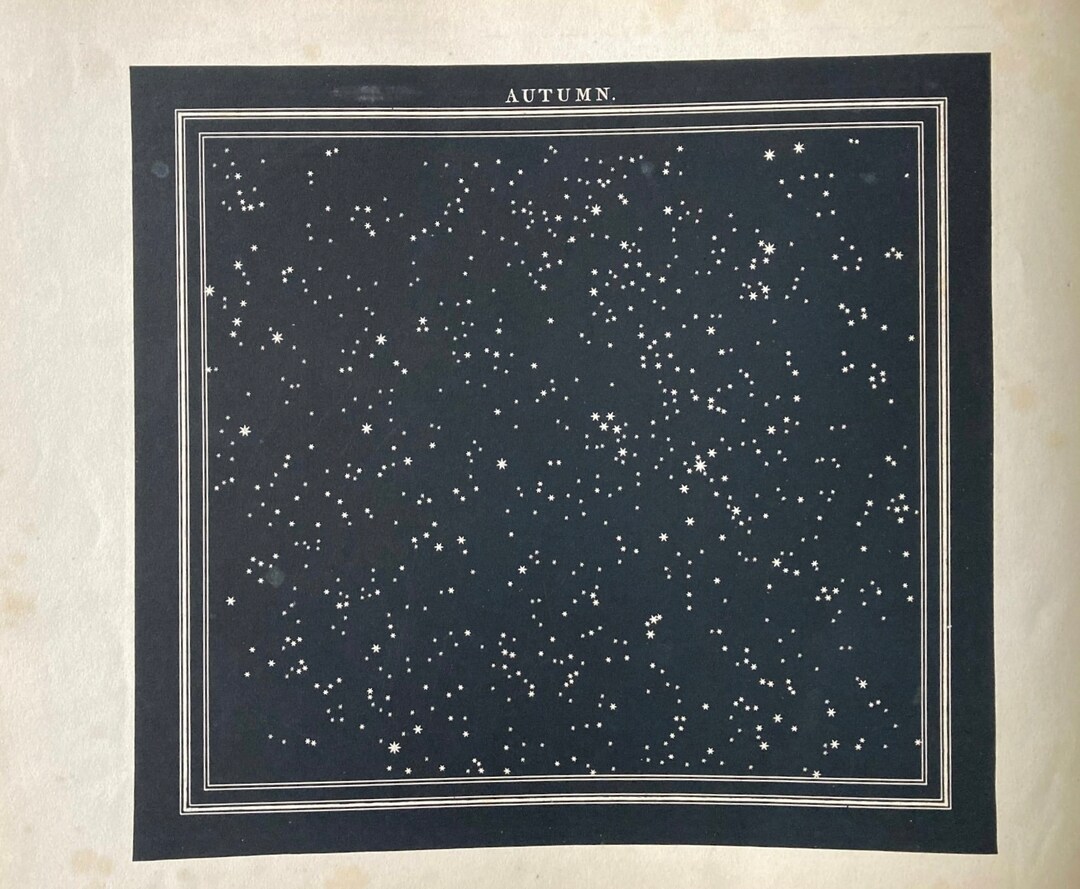 RARE Antique Celestial Atlas Map Print Set of the Constellations Dated ...