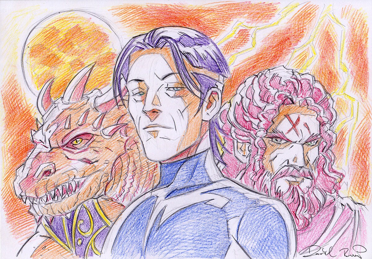 SKY GODZ villains concept anime sketch | Etsy