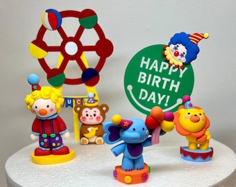 Grizzly Bear Cake Topper Circus Theme Figurines Birthday Party Baby ...